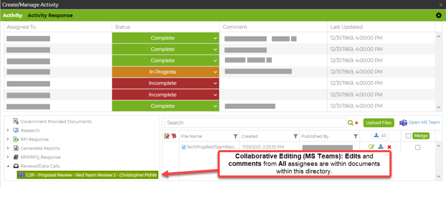 Managing An Individual Activity